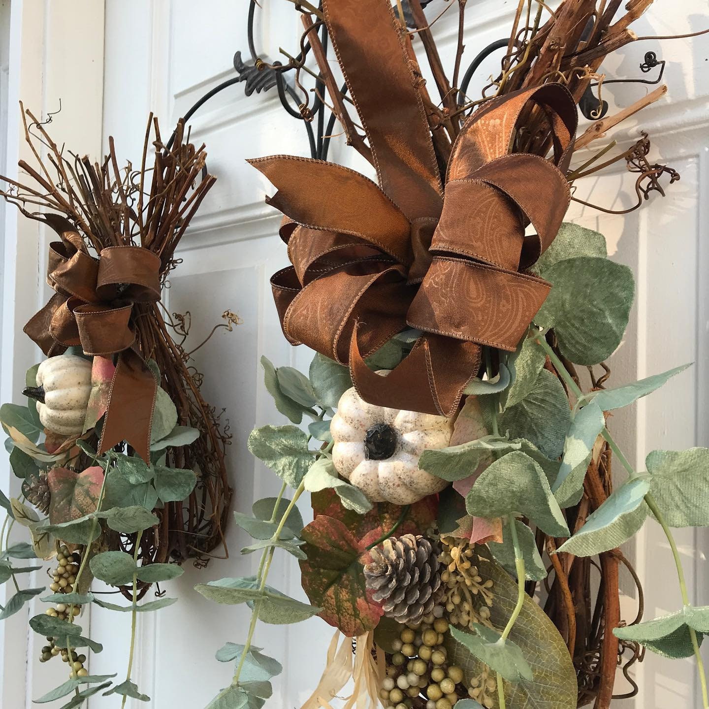 THANKSGIVING DOOR DECOR~ Double Door Grapevine Swags~Double Door Decor ...