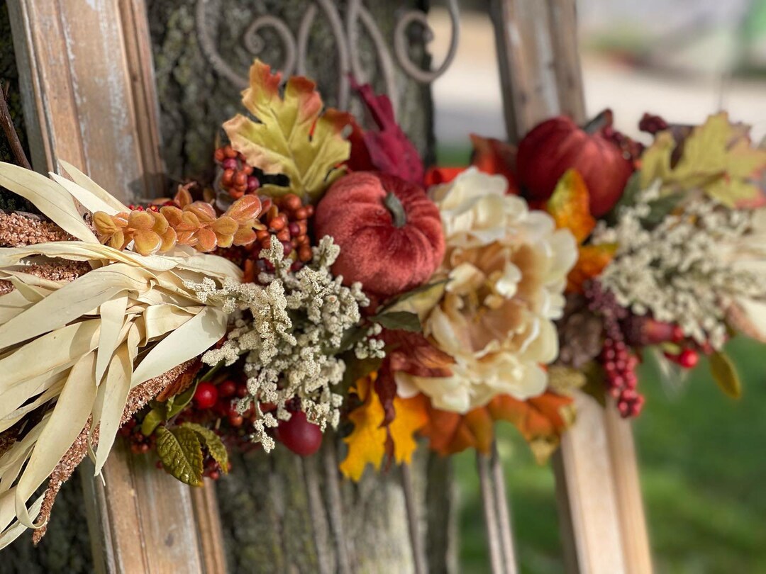 Fall Floral Swag ~fall Floral Swag Decor~thanksgiving Decor Swag ...