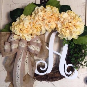 SPRING WREATH~ Monogram Spring Wreath ~ Rustic Door Wreath ~ Cottage ...
