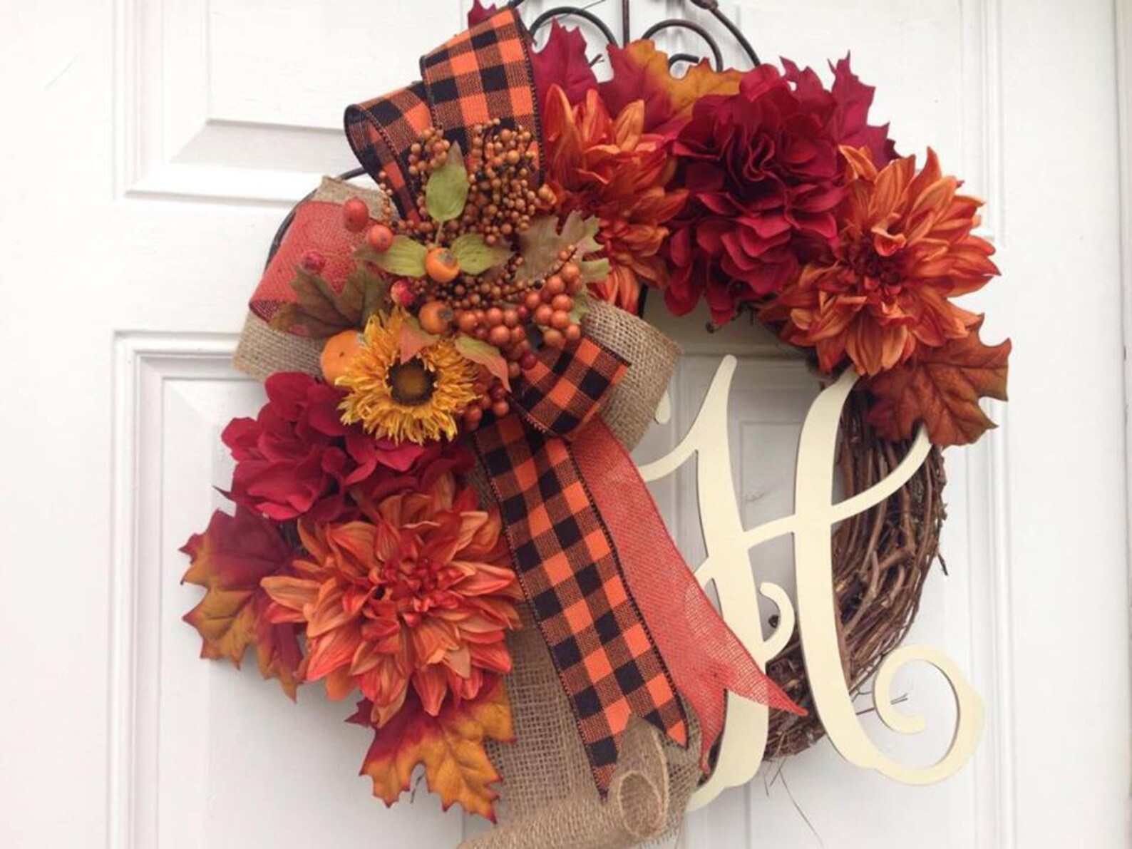 FALL RUSTIC WREATH Fall Season Door Wreath Rustic Seasonal - Etsy