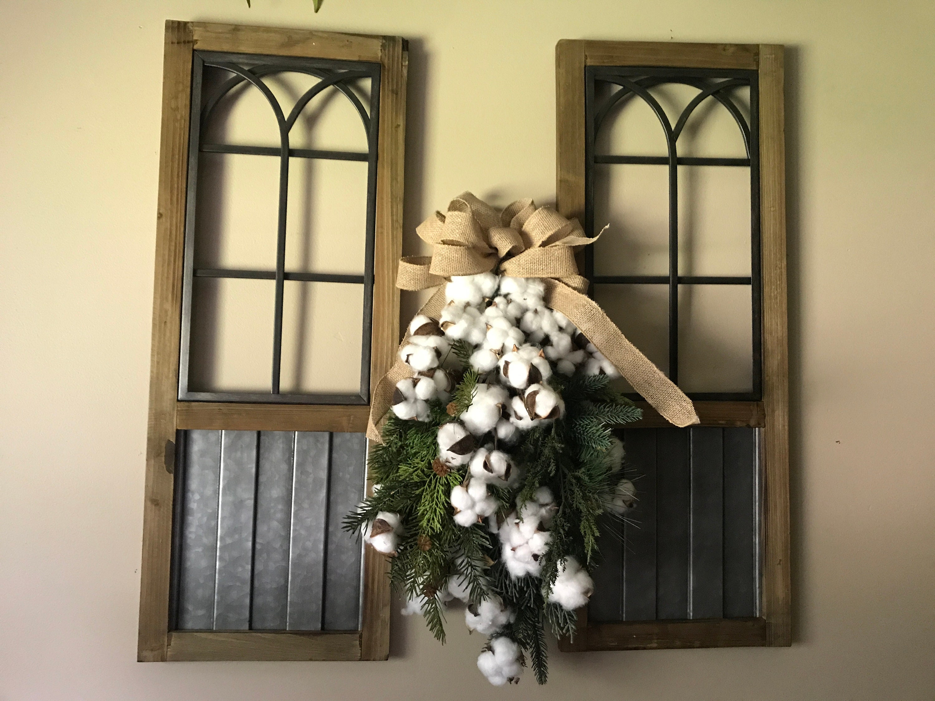 RUSTIC COTTONBOLL SWAG Farmhouse Inspired Door Swag Cotton - Etsy
