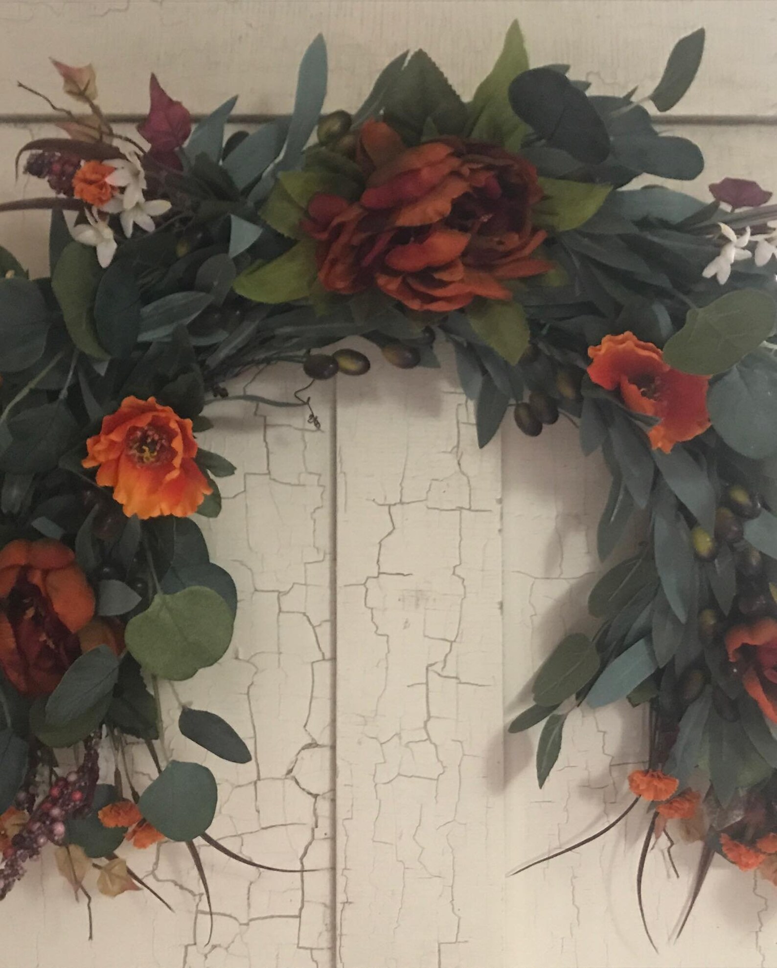 FALL FLORAL ARCH ~ Farmhouse Inspired Arch~ Fall Door Decor~ Eucalyptus ...