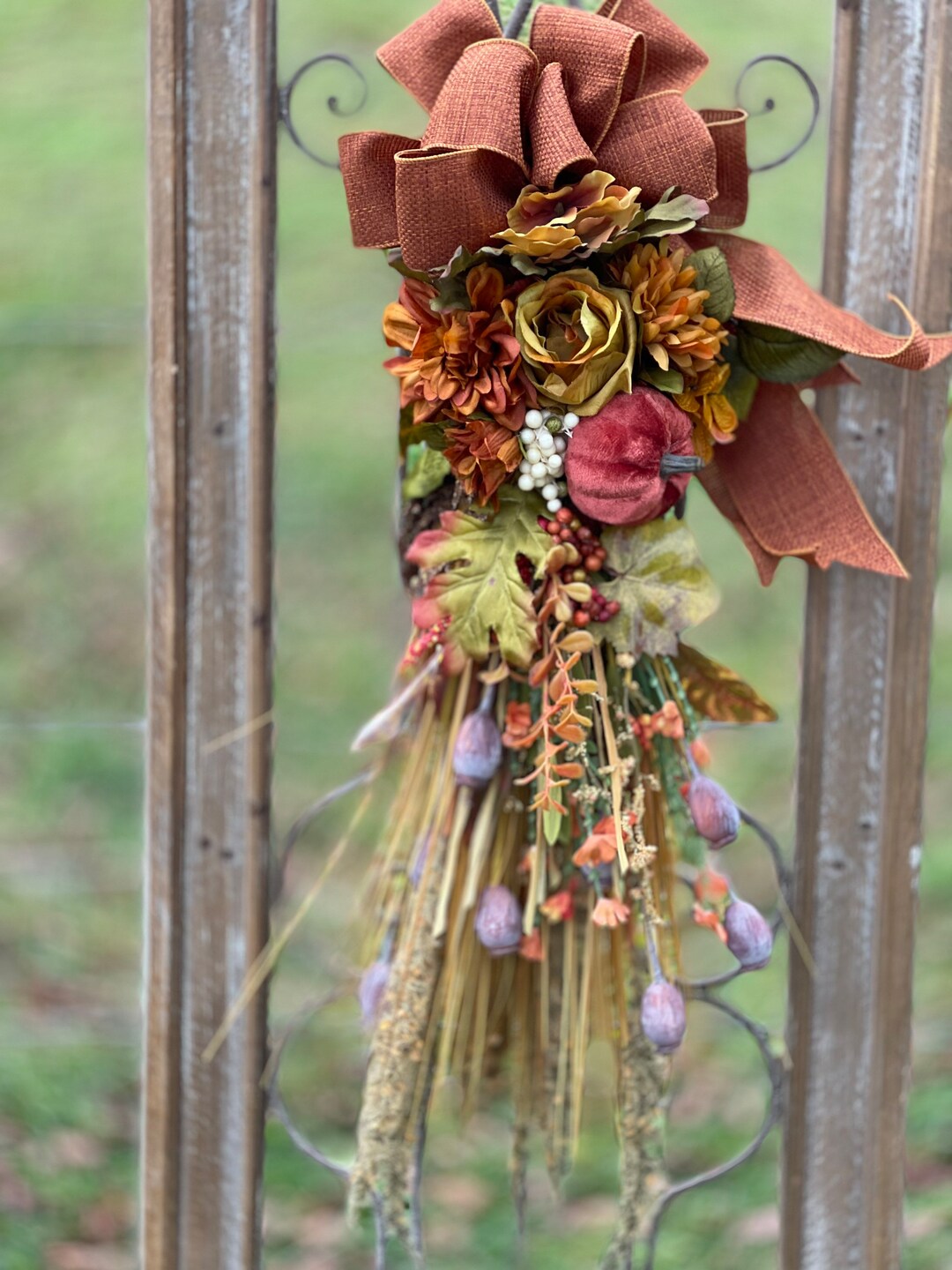 Thanksgiving Day Door Decor /thanksgiving Door Swag /thanksgiving Swag ...