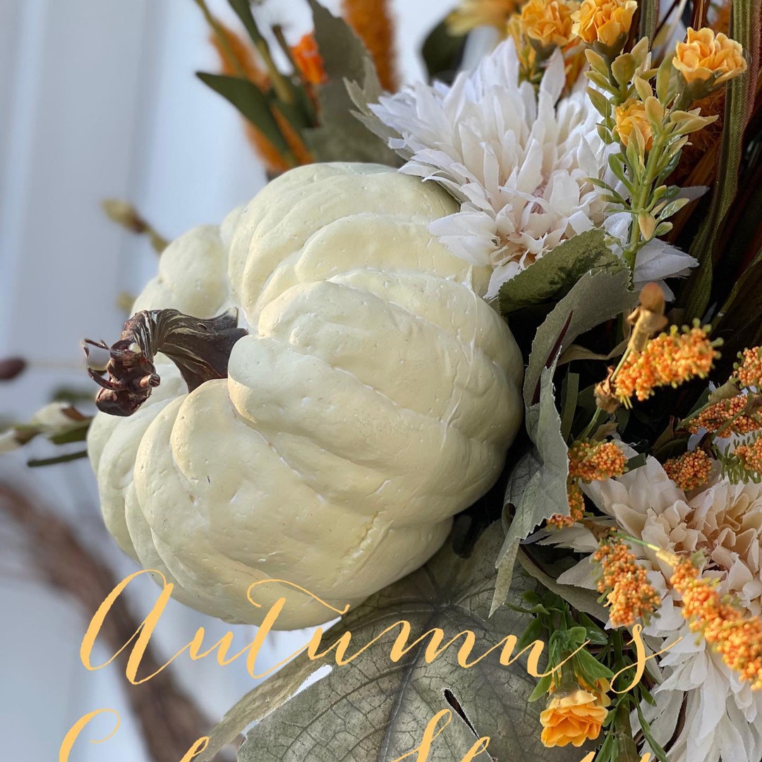 CORNUCOPIA DOOR DECOR~ Fall Cornucopia Wall Decor ~ Thanksgiving Decor ...