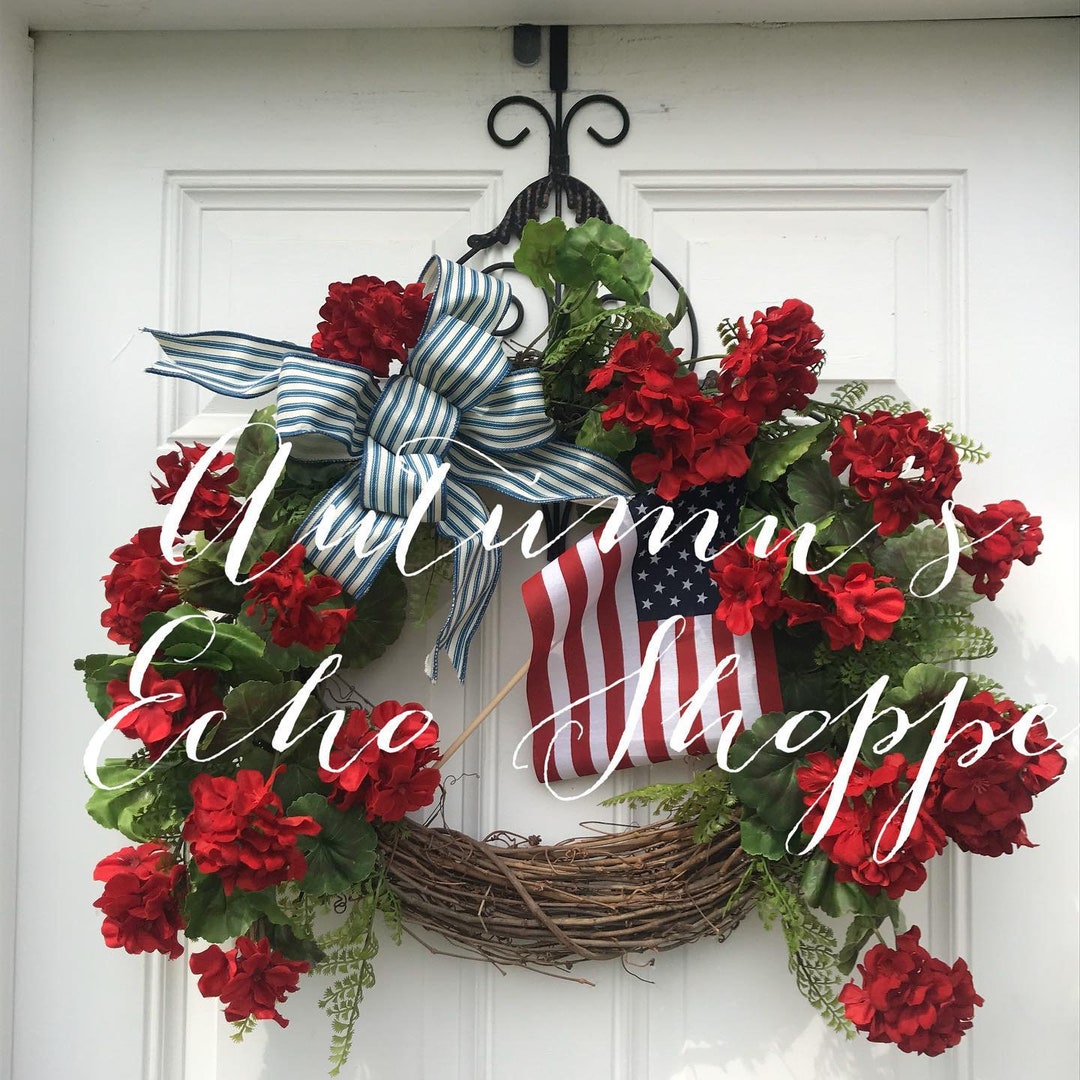 INDEPENDENCE DAY WREATH -july Fourth Wreath ~ Patriotic Door Wreath ...