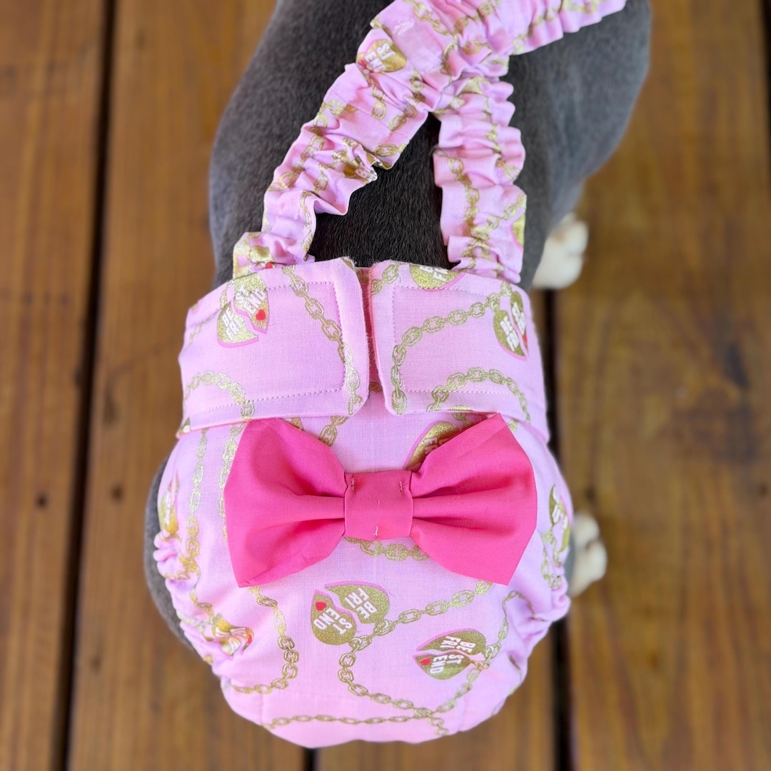 Pink Female French Bulldog Diaper With Suspenders: "friend" for Dog ...