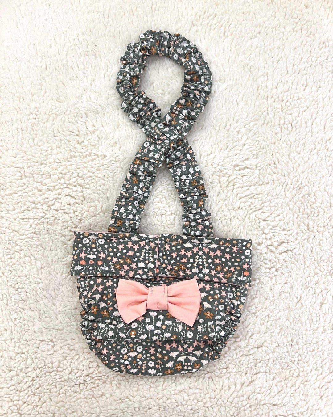 Floral French Bulldog Diaper Cover With Suspenders: Incontinence/heat ...