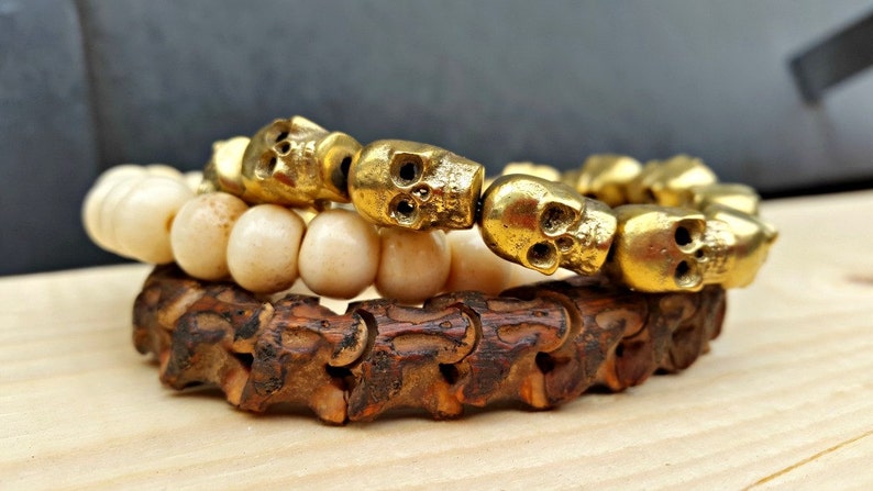 Captain Chiky Antique Bone Bracelet / Handmade Bovine Bone Bracelet ...