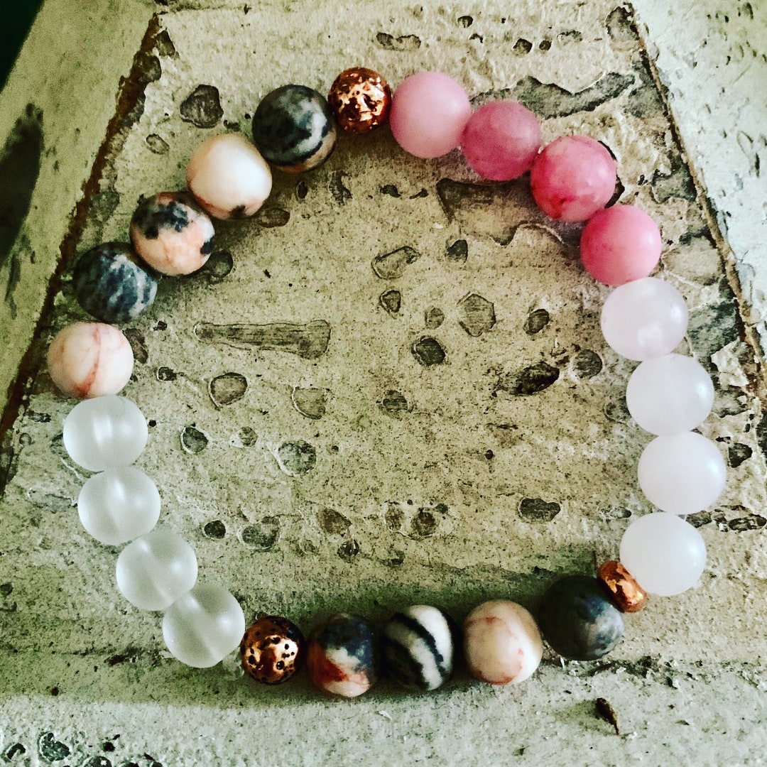 8mm Pink Opal, Pink Zebra Jasper, Amazonite, Semi-precious Stone - Etsy