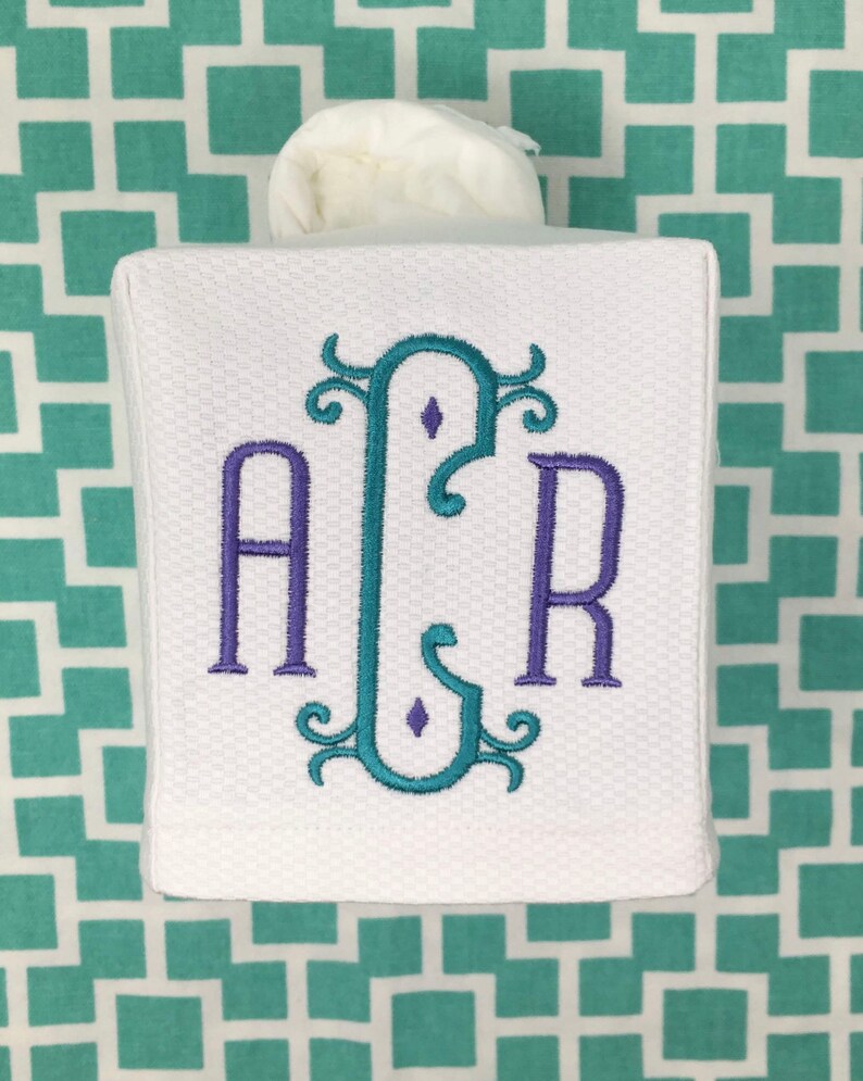 Monogrammed Tissue Box Cover-Vienna Monogram monogrammed | Etsy