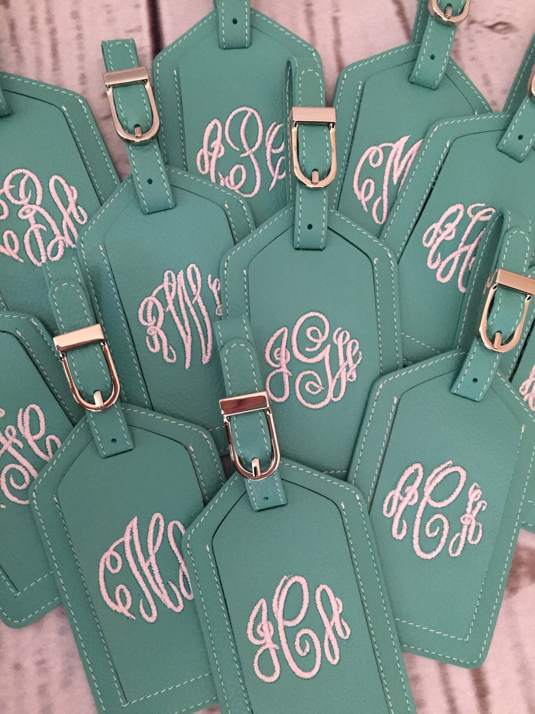 Monogrammed luggage tag leather luggage tag personalized | Etsy