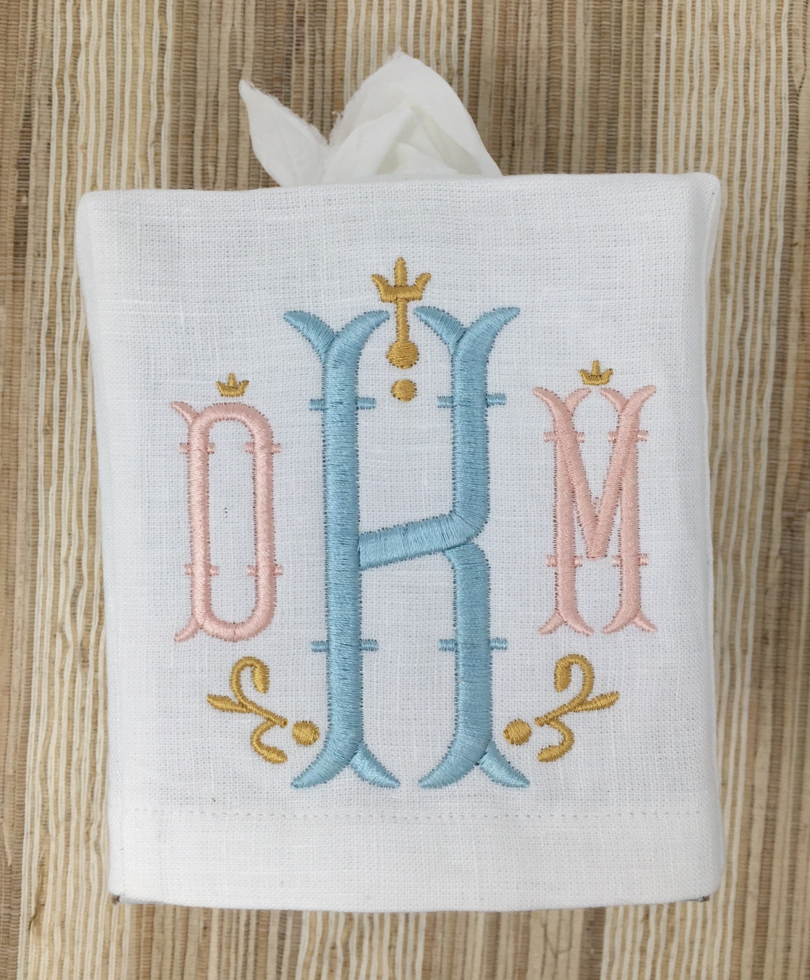 Monogrammed Tissue Box Cover-nola Monogram Monogrammed - Etsy