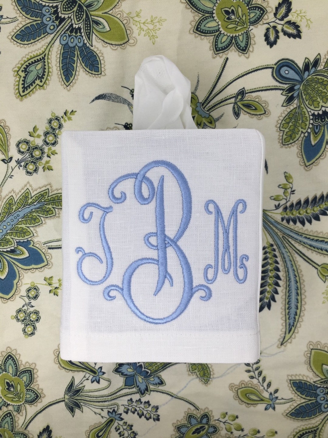 Monogrammed Tissue Box Cover Savannah Monogram, Monogrammed Gift ...