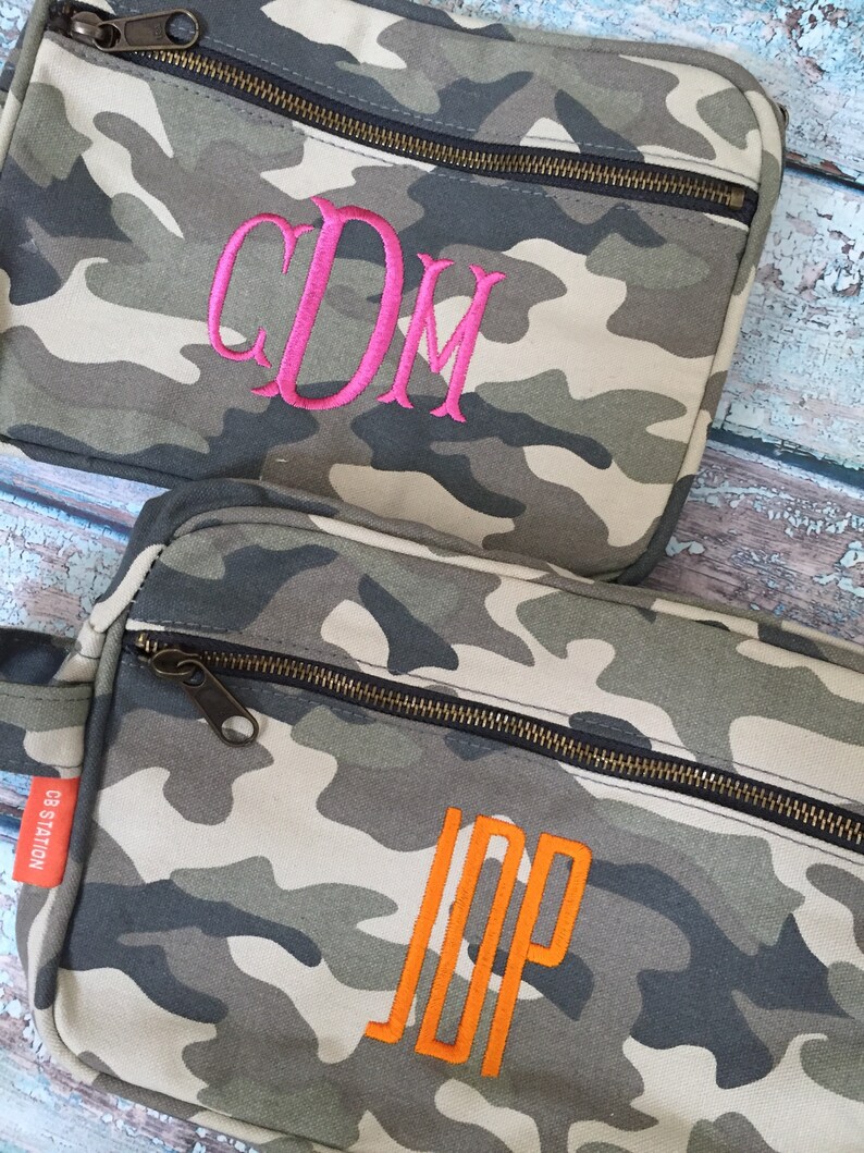 Monogrammed Dopp Kit Camo Canvas personalized dopp kit | Etsy