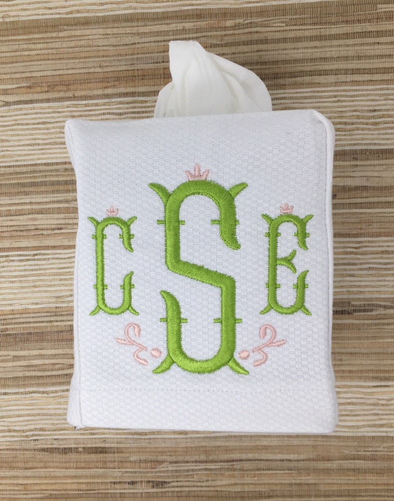 Monogrammed Tissue Box Cover-Nola Monogram monogrammed | Etsy