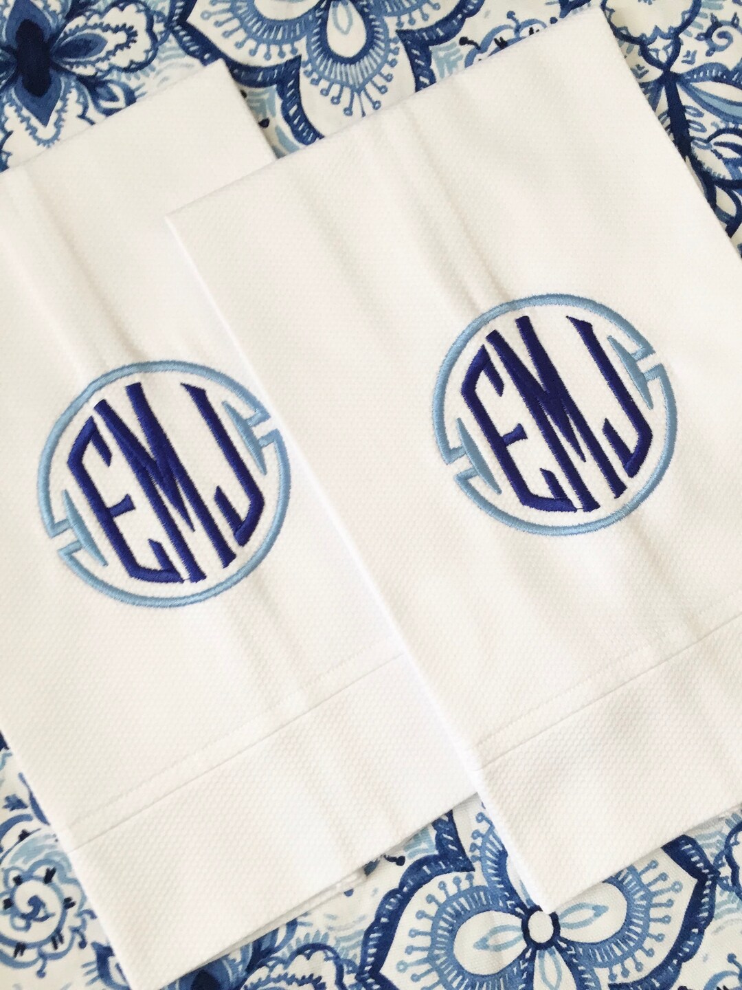 Monogrammed Cotton Pique Tea Towel, Clubhouse Monogram-hostess Gift ...