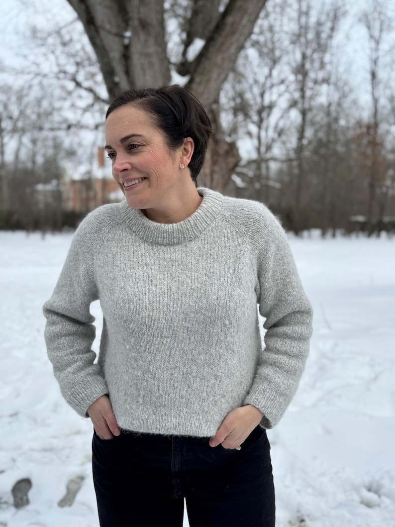 Knitting Pattern Top Down Raglan Double Collar Folded Knitting Tutorial ...
