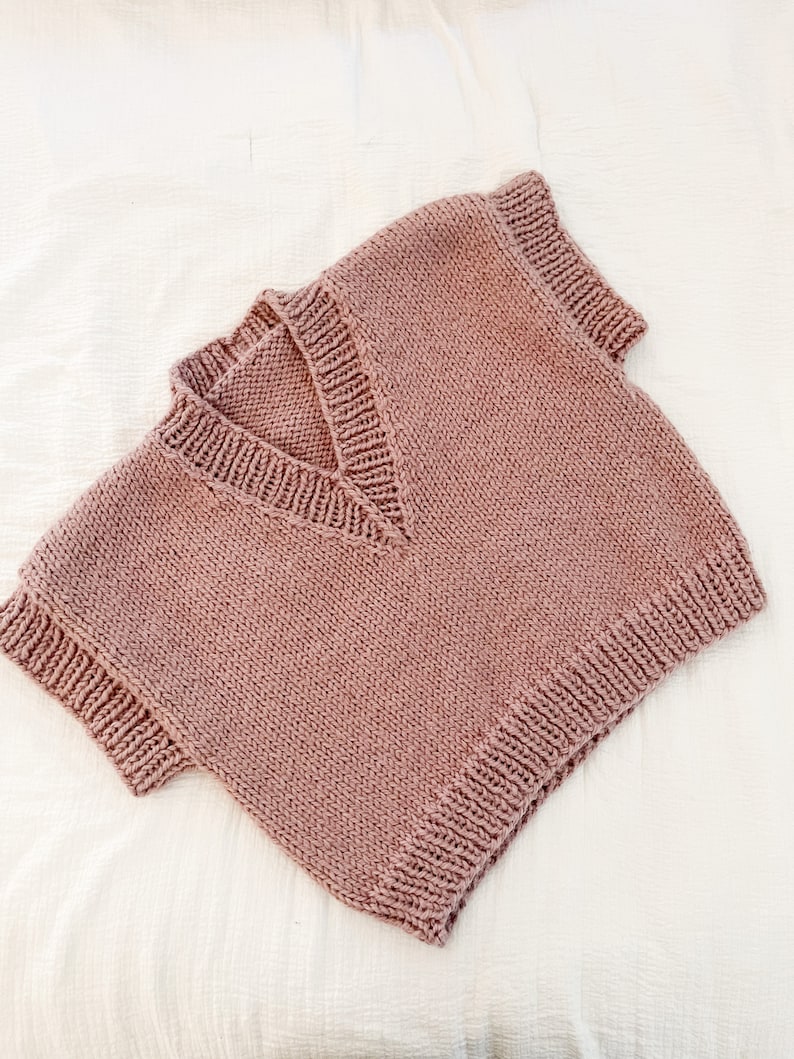 Knit Oversized Chunky Slipover Vest Easy Knitting Pattern Beginner Vest ...