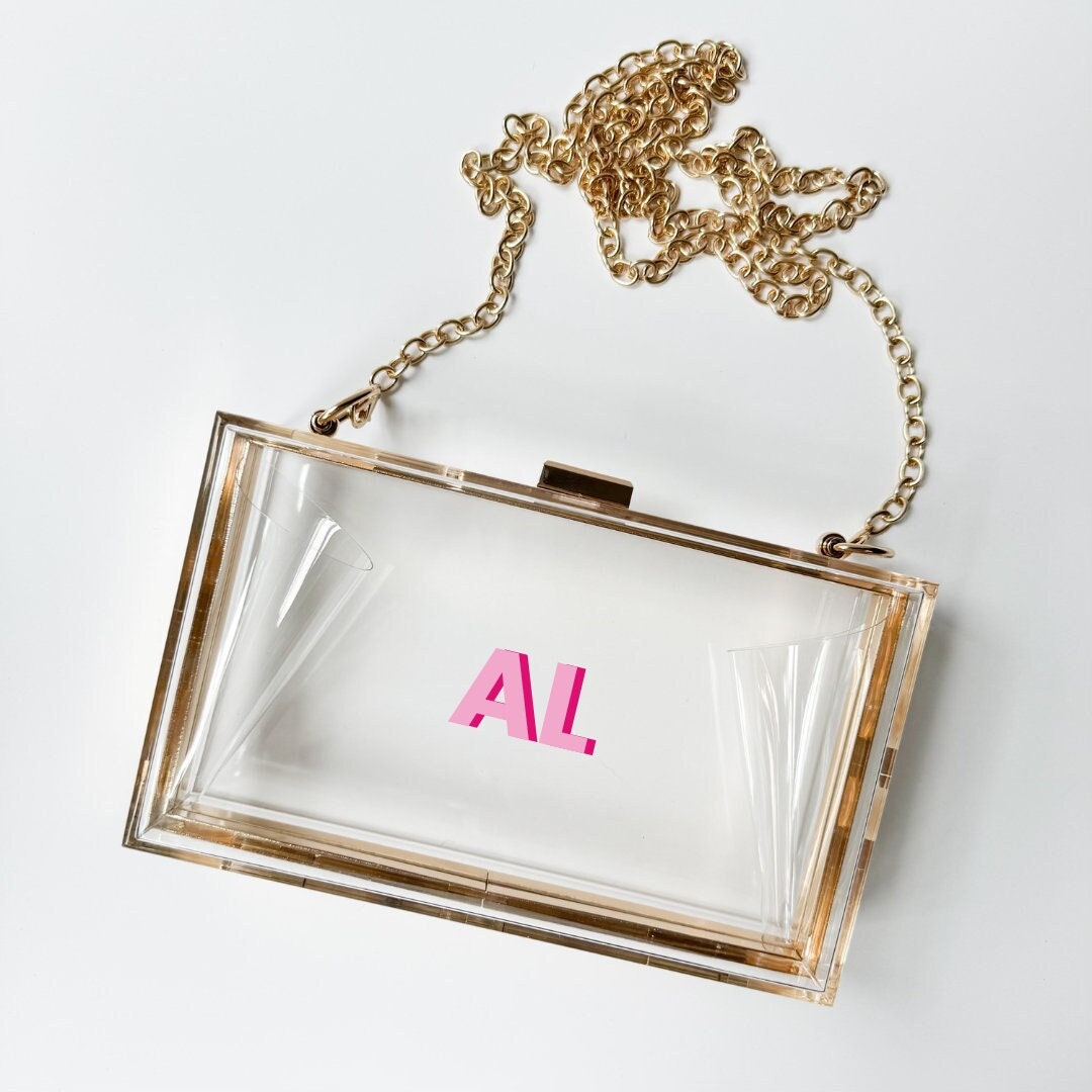 Concert Bag Clutch With Shadow Monogram Acrylic Gold Clear Stadium ...