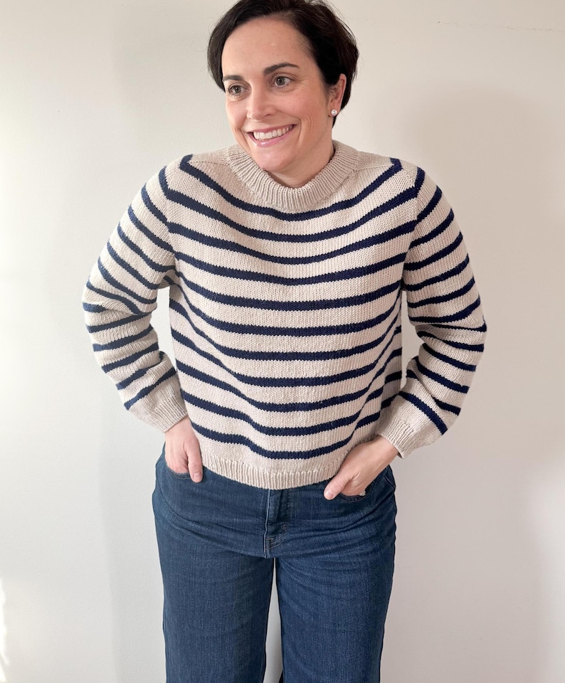 Knitting Pattern Striped Pullover Sweater Knitting Pattern Knitting ...