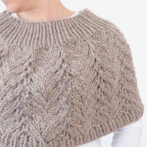 KNITTING PATTERN, Easy Knit Lace Poncho Cape Capelet, Chunky Knit, Cozy ...