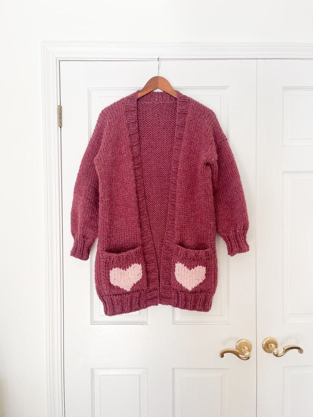 Heart Sweater Easy Knitting Pattern Chunky Heart Cardigan Knitting ...