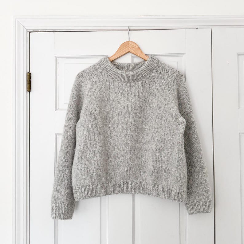 Knitting Pattern Top Down Raglan Double Collar Folded Knitting Tutorial ...