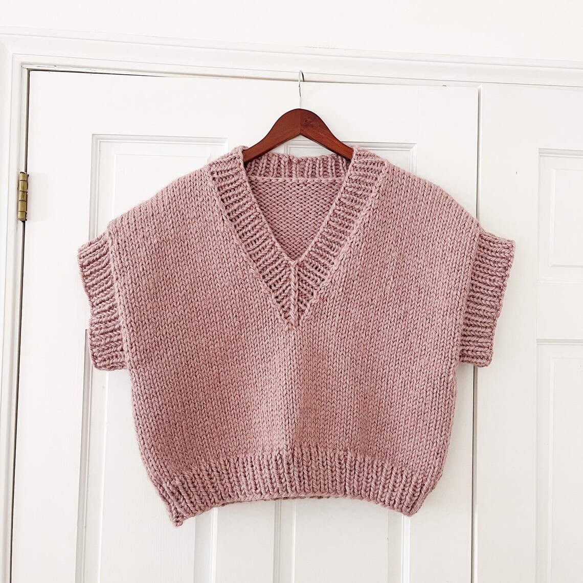 Knit Oversized Chunky Slipover Vest Easy Knitting Pattern Beginner Vest ...