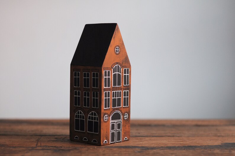 Wooden Miniature House - Bricky Red House - Wooden Decorative House - Etsy