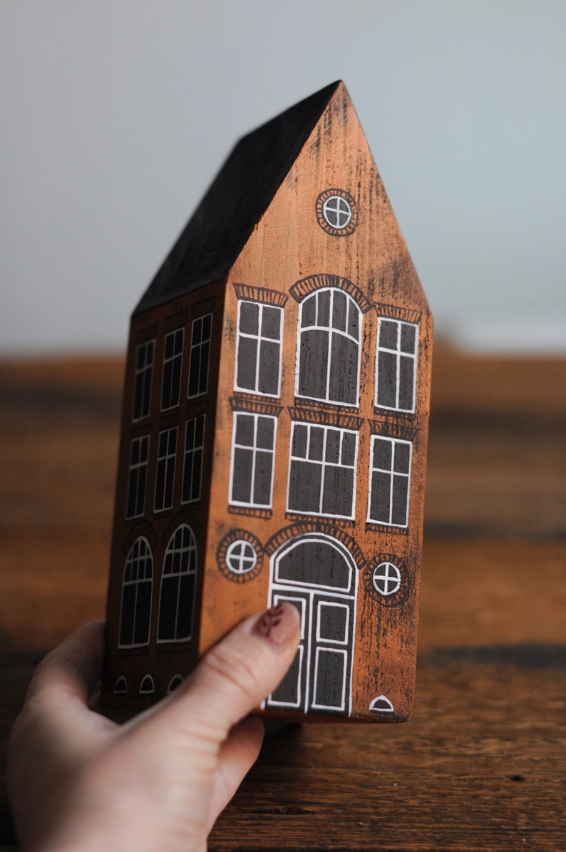 Wooden Miniature House - Bricky Red House - Wooden Decorative House - Etsy