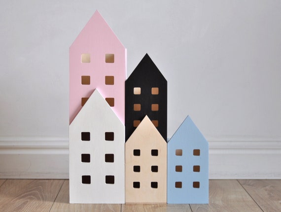 The box LARGE or SMALL house pencil box pencil holder | Etsy