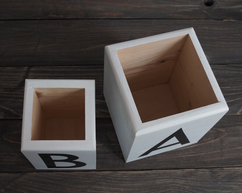 The Box LARGE or SMALL, Personalised Alphabet Pencil Box, Pencil Holder ...
