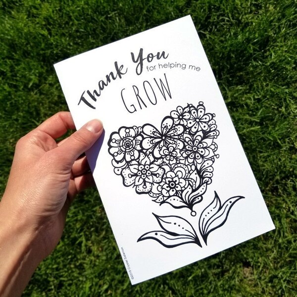 Substitute Teacher Thank You Card - Etsy