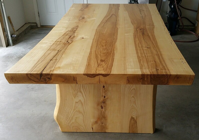 84 X 42 CUSTOM Live Edge Slab Ash Dining Table - Etsy