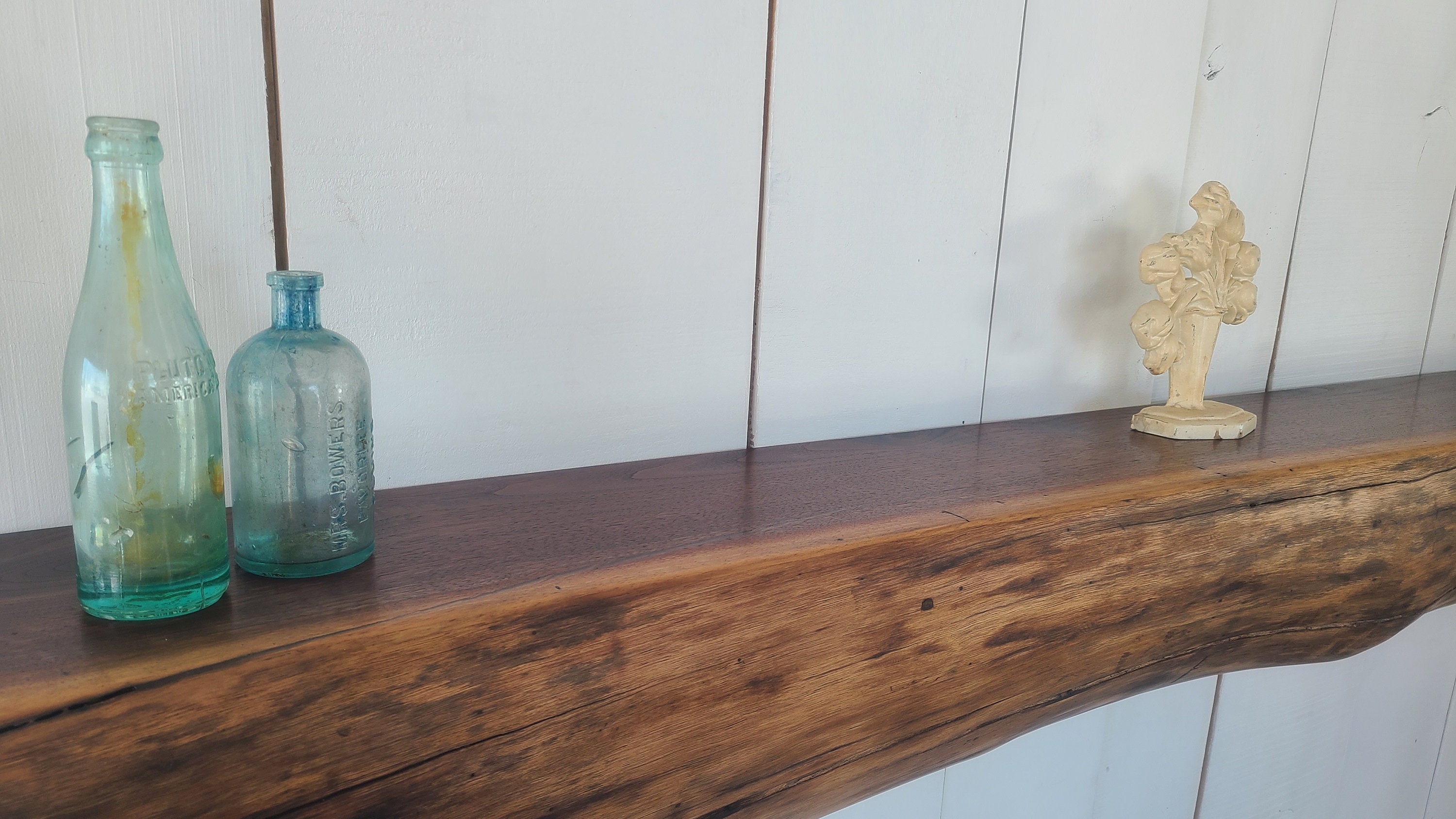 MASSIVE & Impressive Floating Solid Walnut Mantel Custom | Etsy