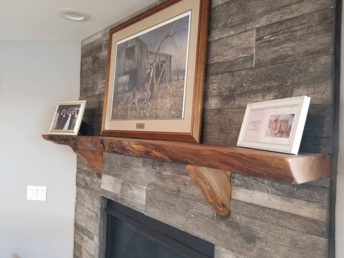 Custom Made Hardwood Live-edge Fireplace Mantels Sycamore | Etsy