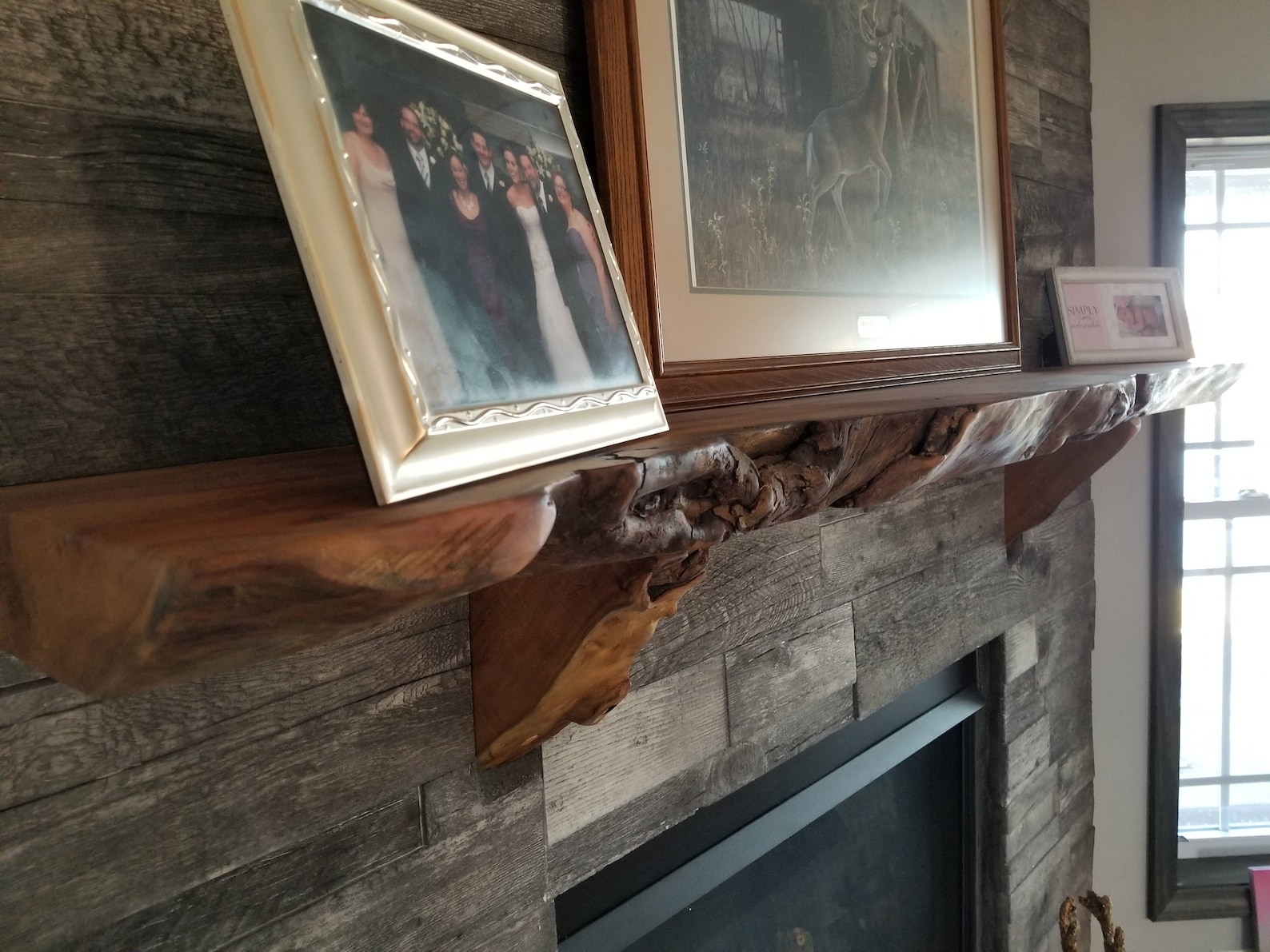 Custom Made Hardwood Live-edge Fireplace Mantels Sycamore | Etsy