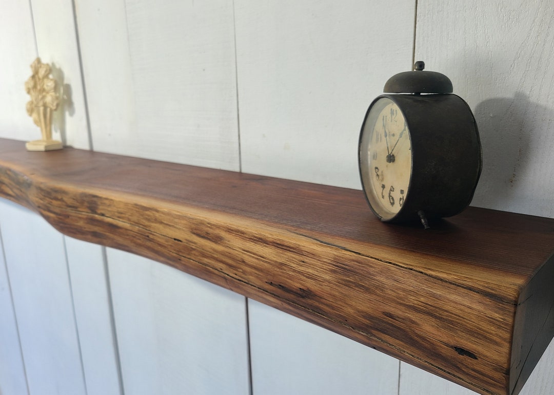 Custom Floating Solid Walnut Mantel - All Custom Made Floating Live ...