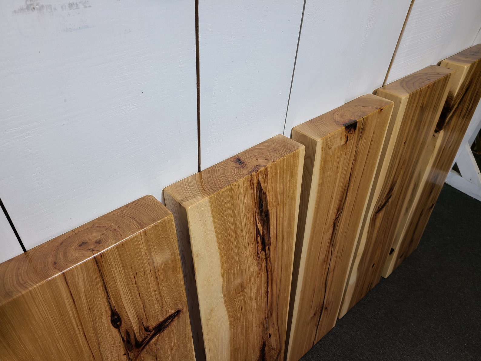 CUSTOM MADE Thick & Solid Hickory Stair Treads Floating Staircase Steps ...
