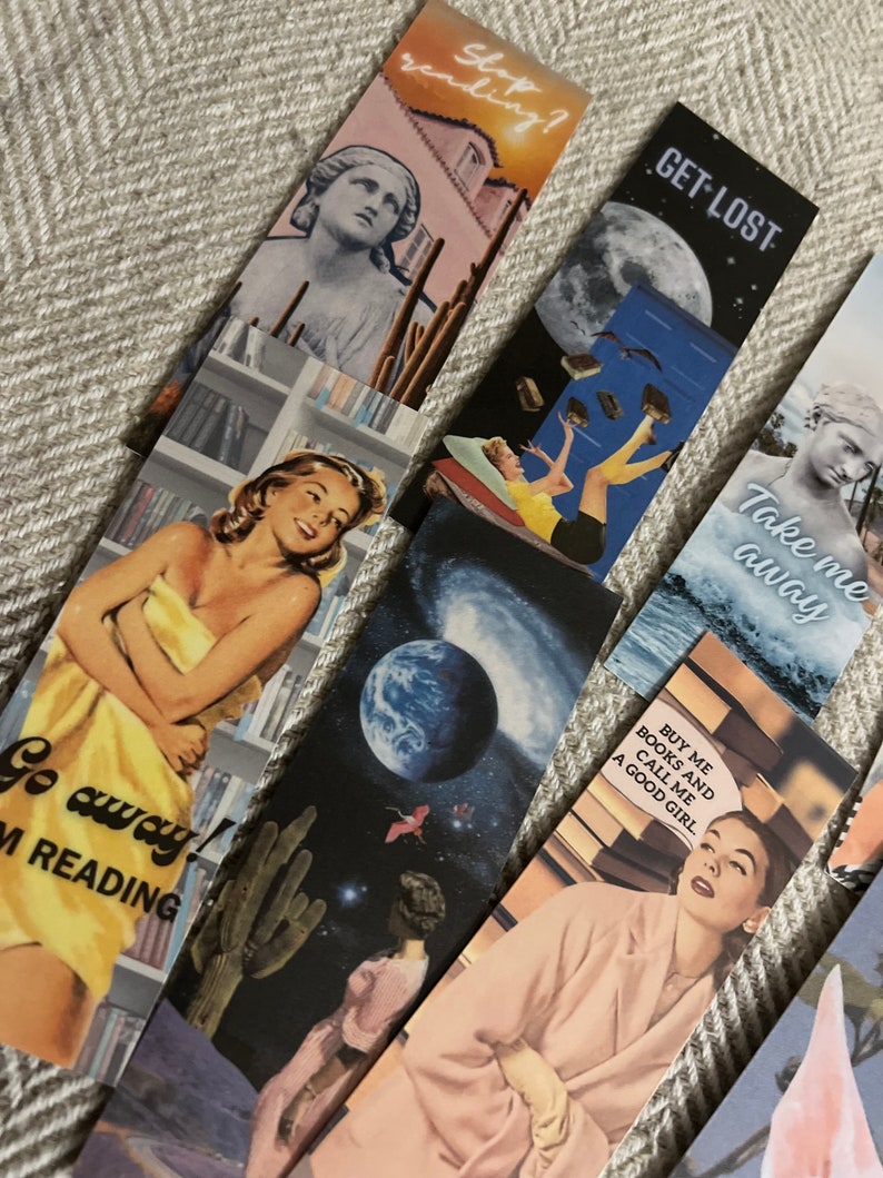 Go Away Im Reading Laminated Collage Bookmarks 2 X 6 Cardstock - Etsy