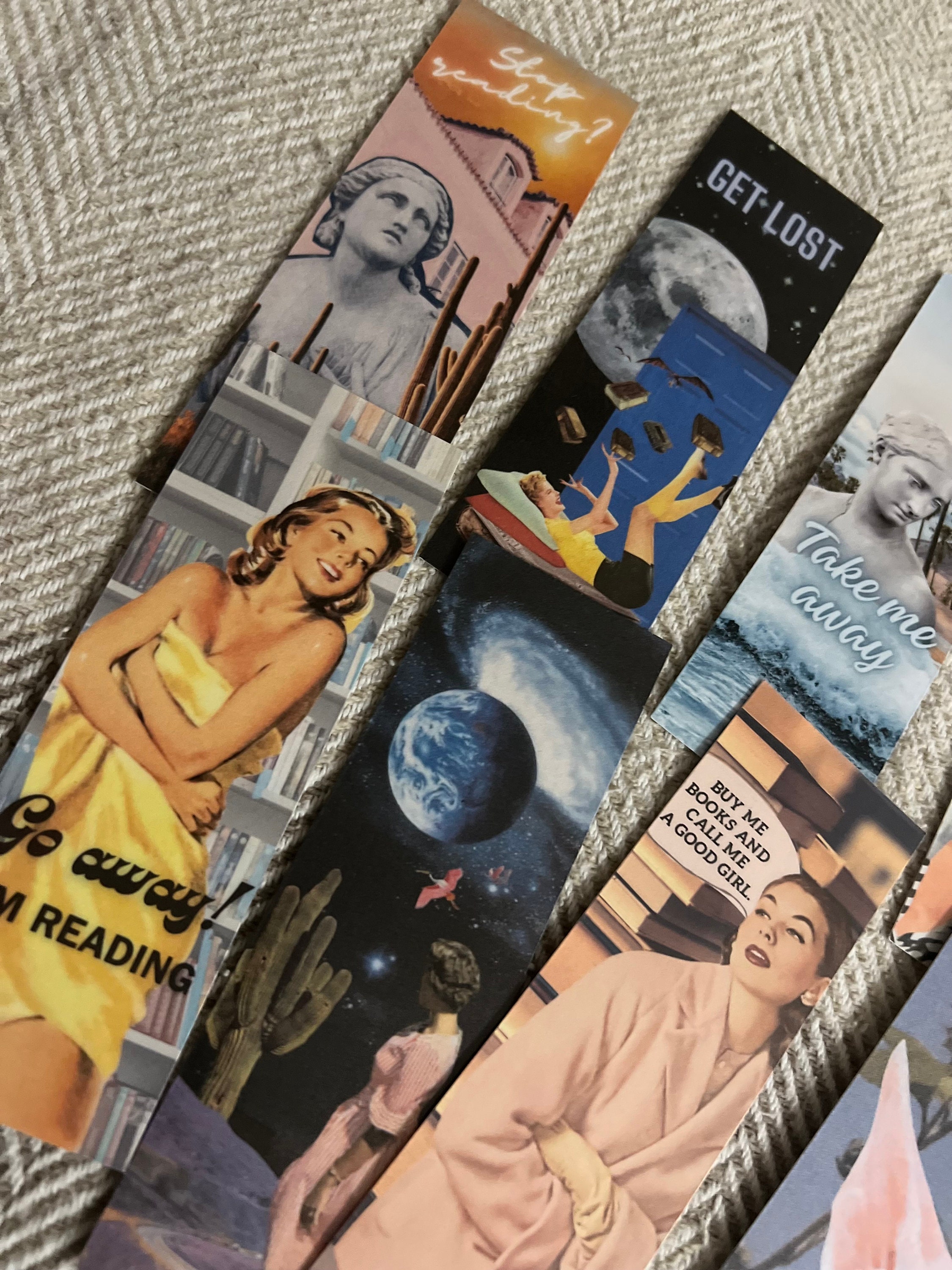 Go Away Im Reading Laminated Collage Bookmarks 2 X 6 Cardstock - Etsy