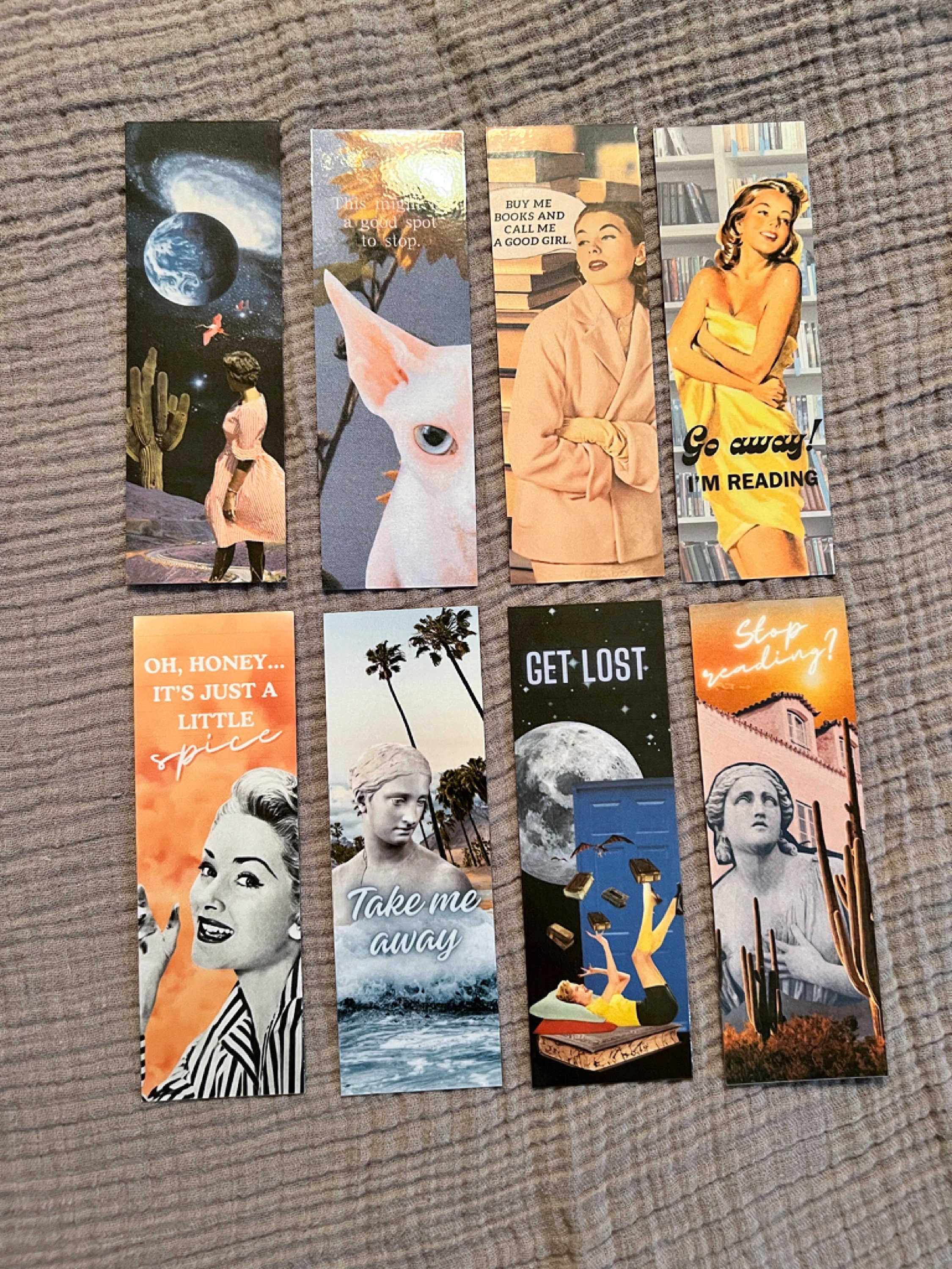 Go Away Im Reading Laminated Collage Bookmarks 2 X 6 Cardstock - Etsy