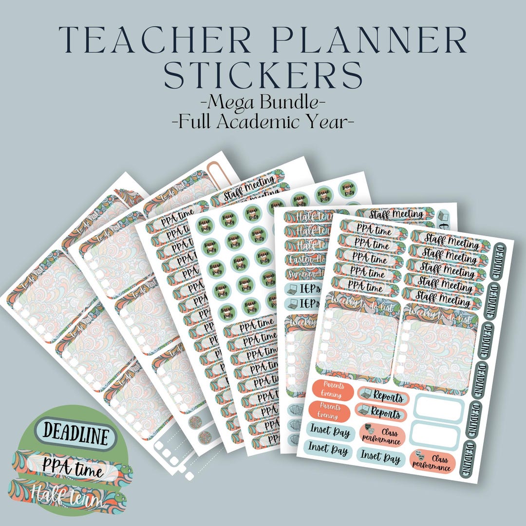 Teacher Planner Stickers for Teacher Stickers for Journal Stickers for ...