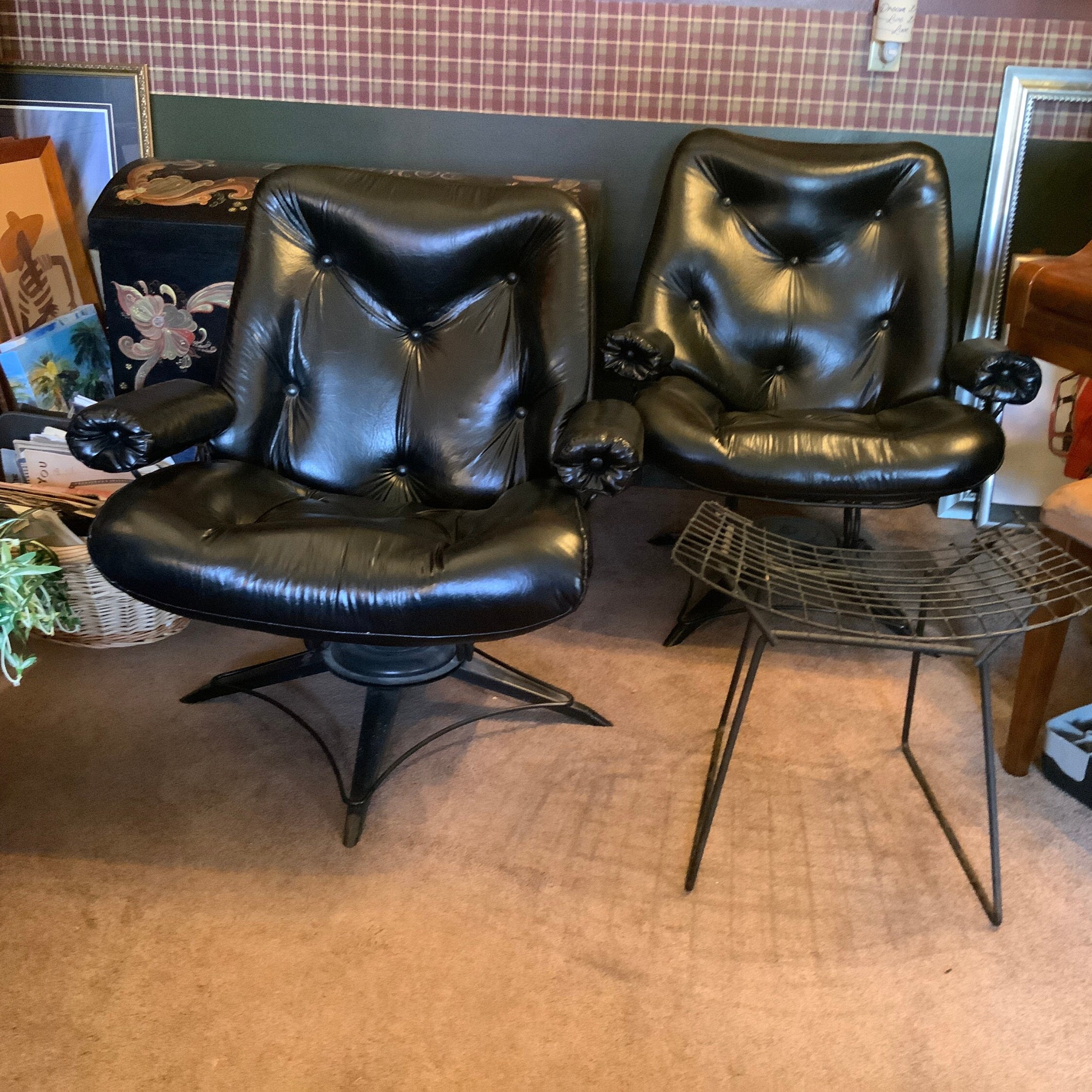 MCM Swivel Chairs-black - Etsy