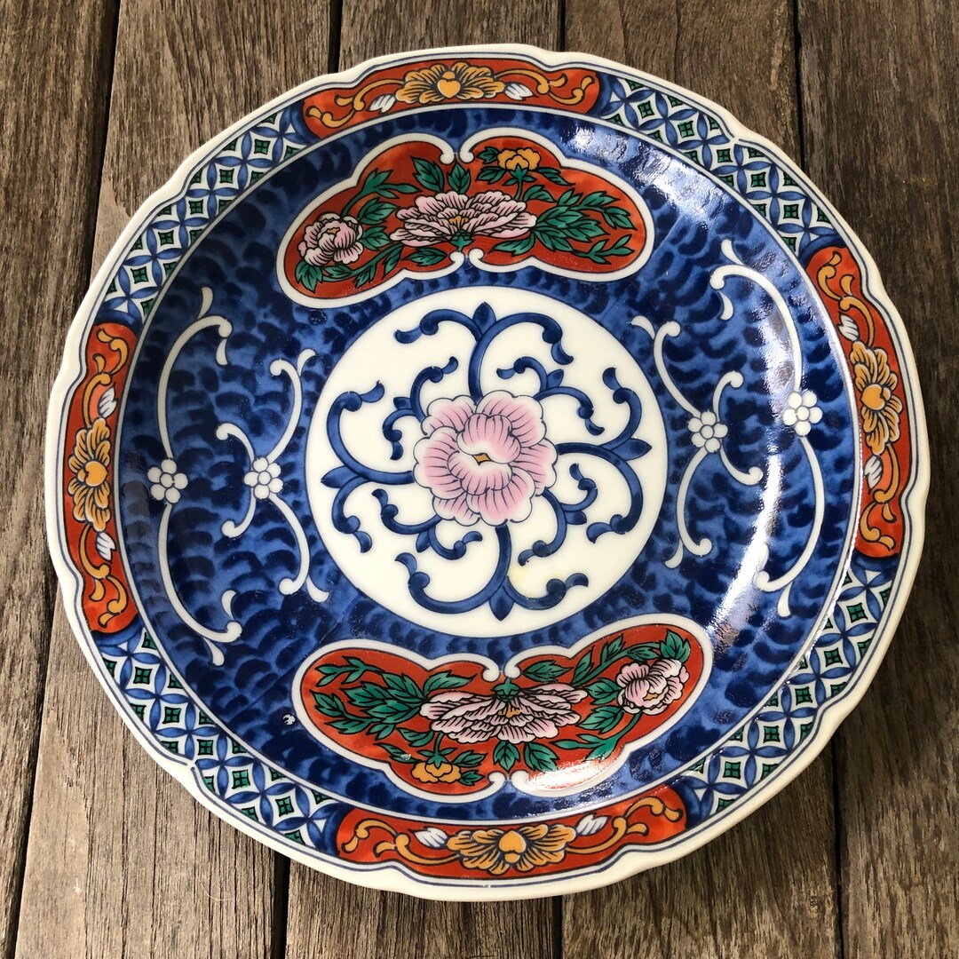 Vintage Takashi San Francisco Multicolored Porcelain Scalloped Plate ...