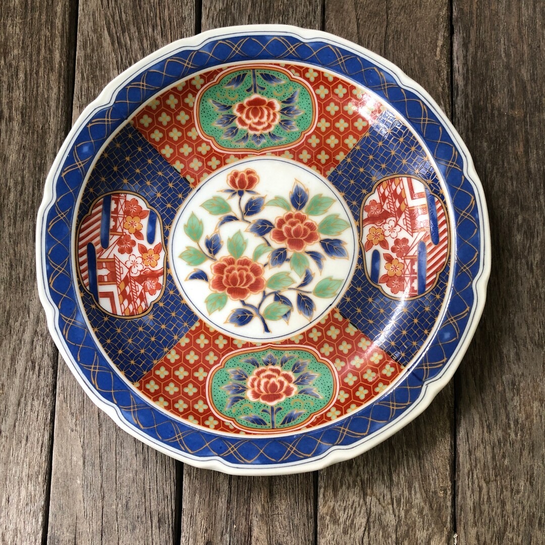 Vintage Takashi San Francisco Multicolored Porcelain Scalloped Plate ...