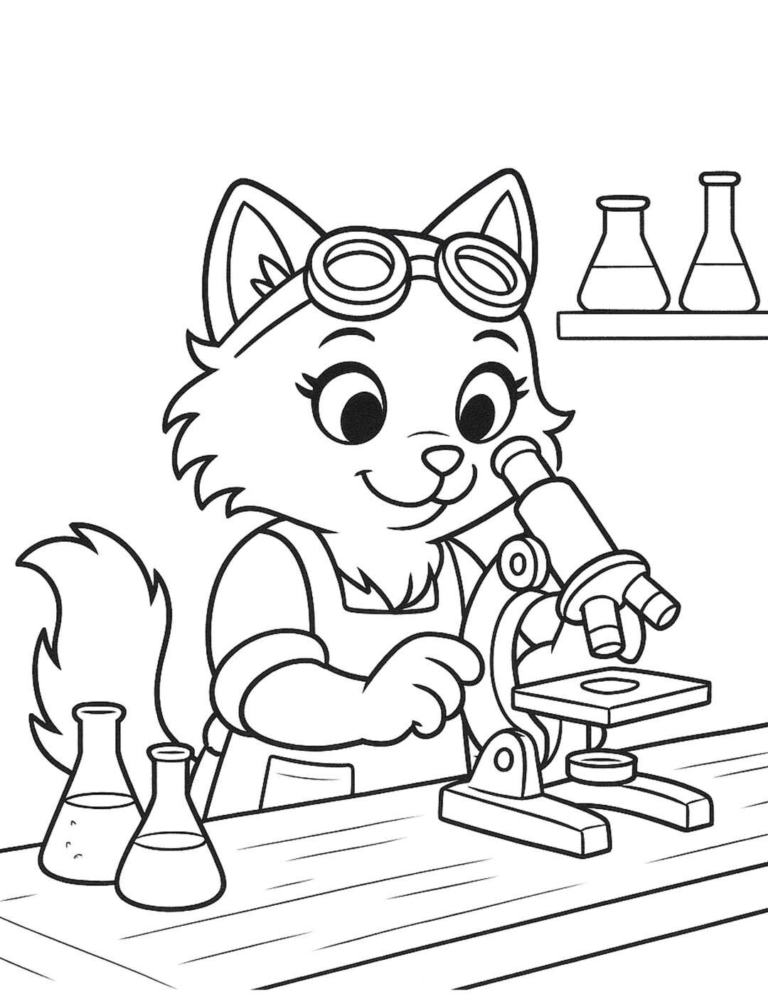 Frankie Floof Coloring Page - Under the Microscope - Etsy