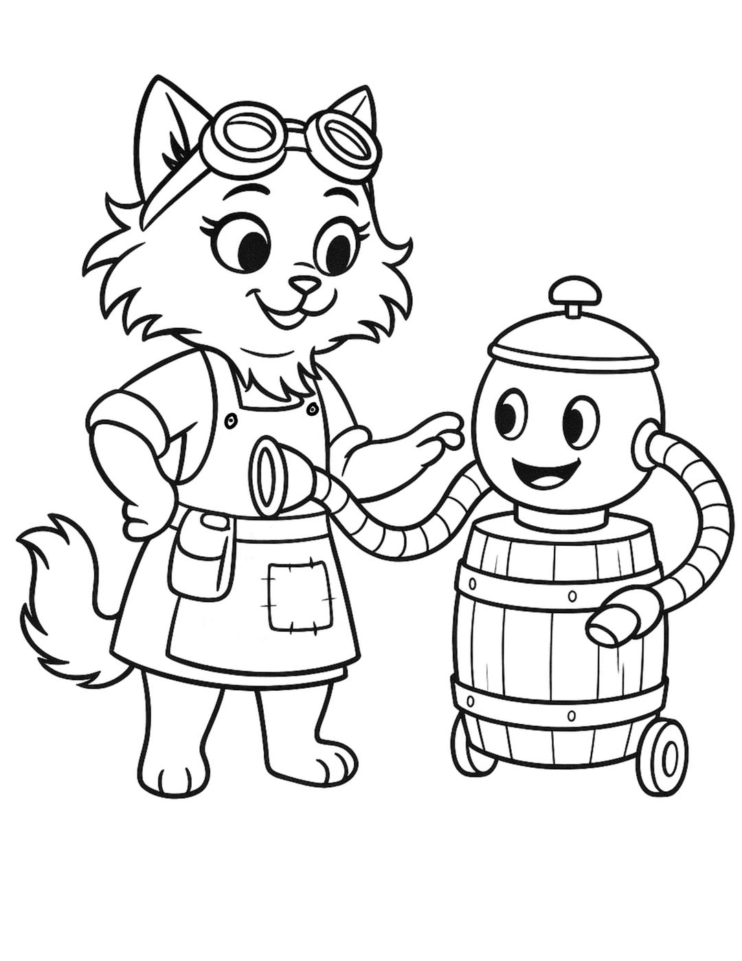 Frankie Floof Coloring Page - the Cleaning Robot - Etsy
