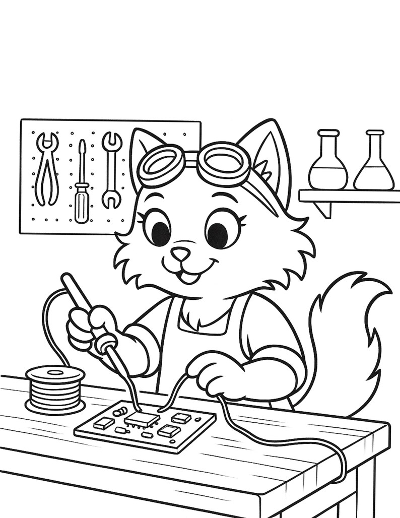Frankie Floof Coloring Page - the Cleaning Robot - Etsy Canada
