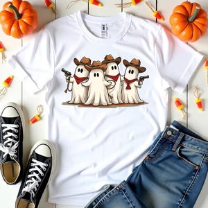 Cowboy Ghosts EPS-SVG-PNG, Halloween Cowgirl, Western Cute Ghost ...